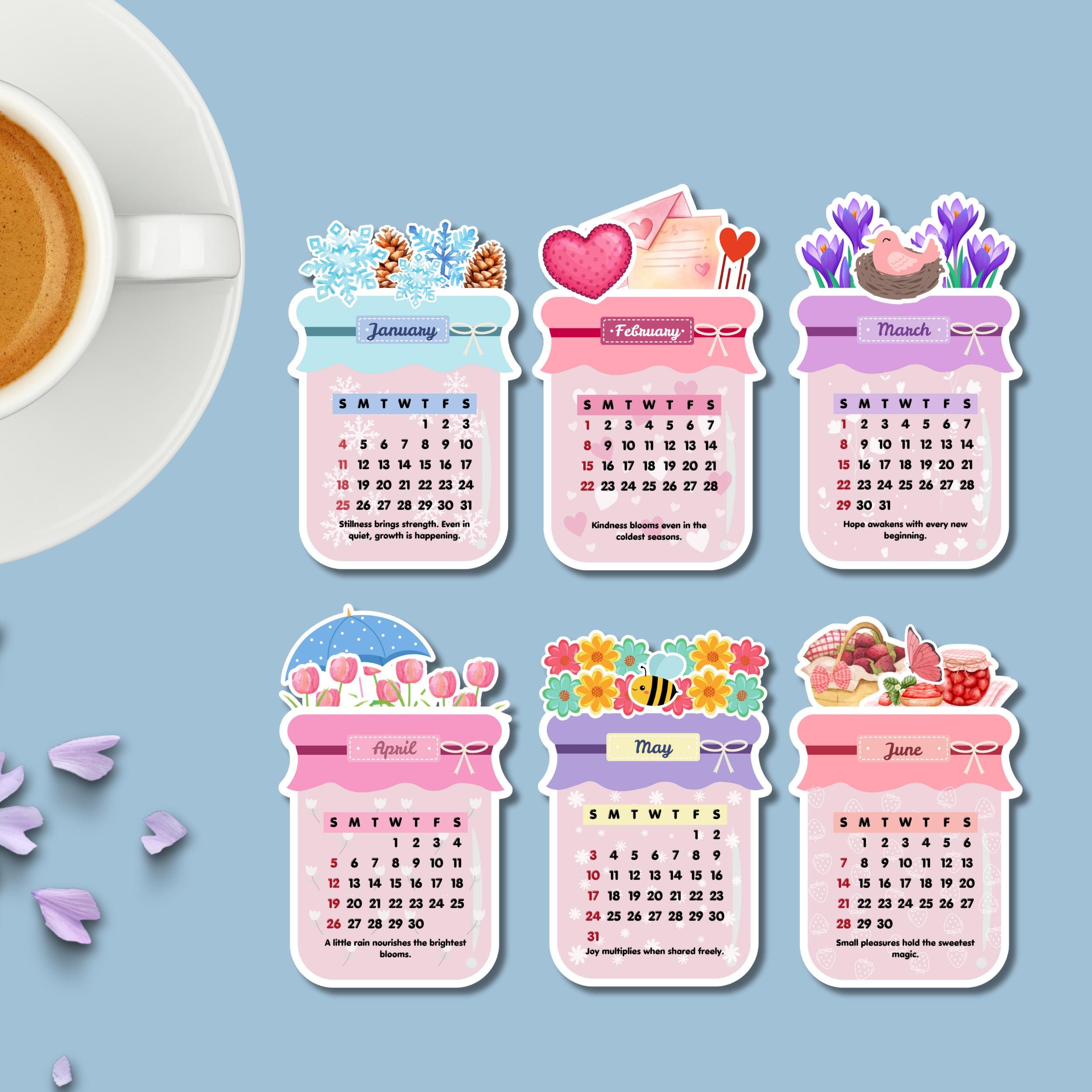 Seasons in a Jar, 2026 Calendar, Jar Calendar, Printable Calendar, Cute ...