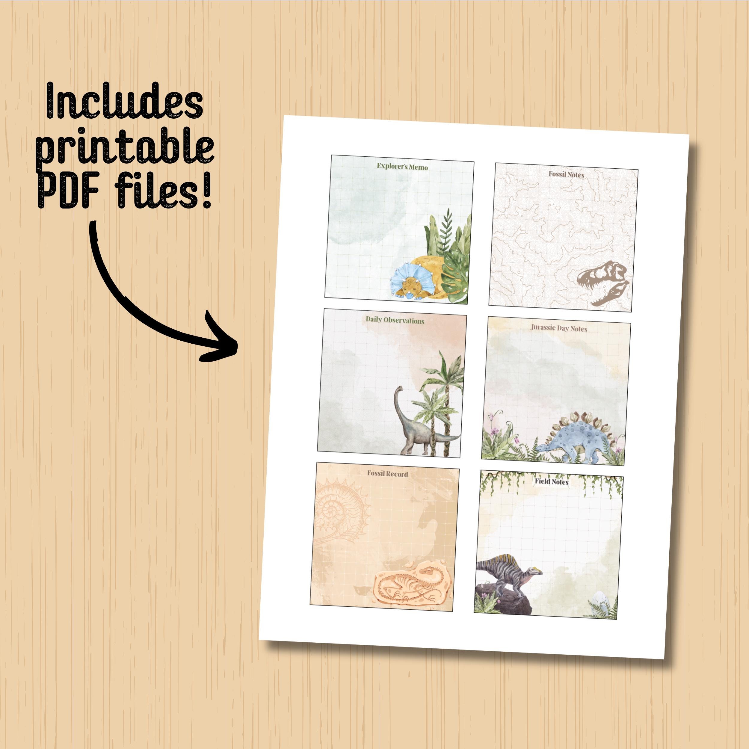 Jurassic Notepad, Dinosaur Print, Printable Notepad, Cute Stationery ...