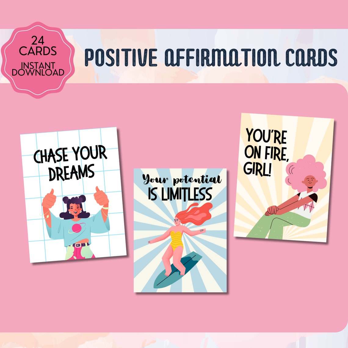 Positive Affirmation Cards Printable Girl Power, Positive Quotes ...