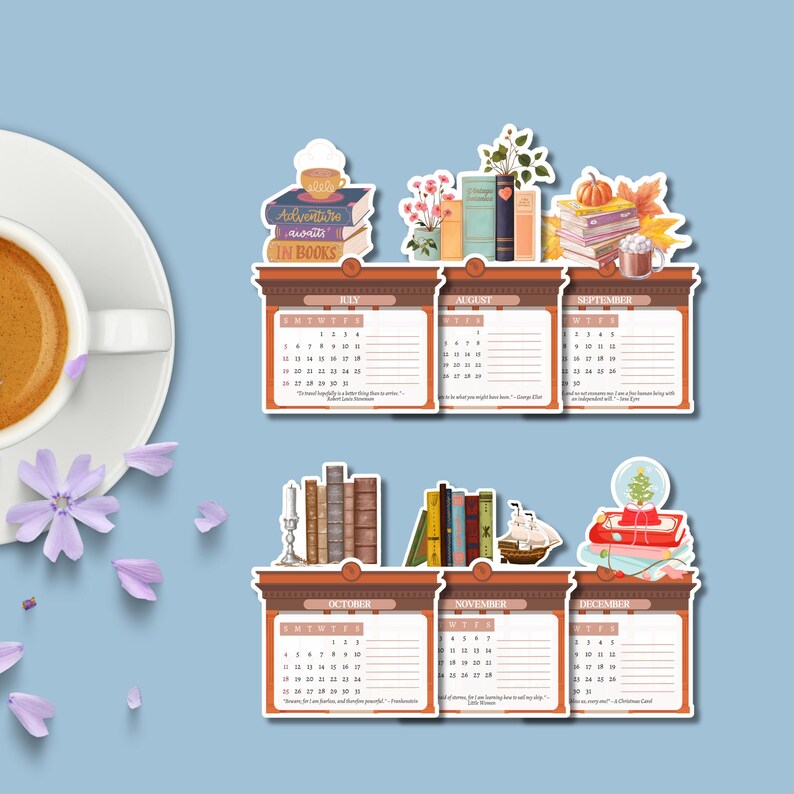 2026 Calendar, Book Lover Calendar, Printable Calendar, Cute Calendar ...