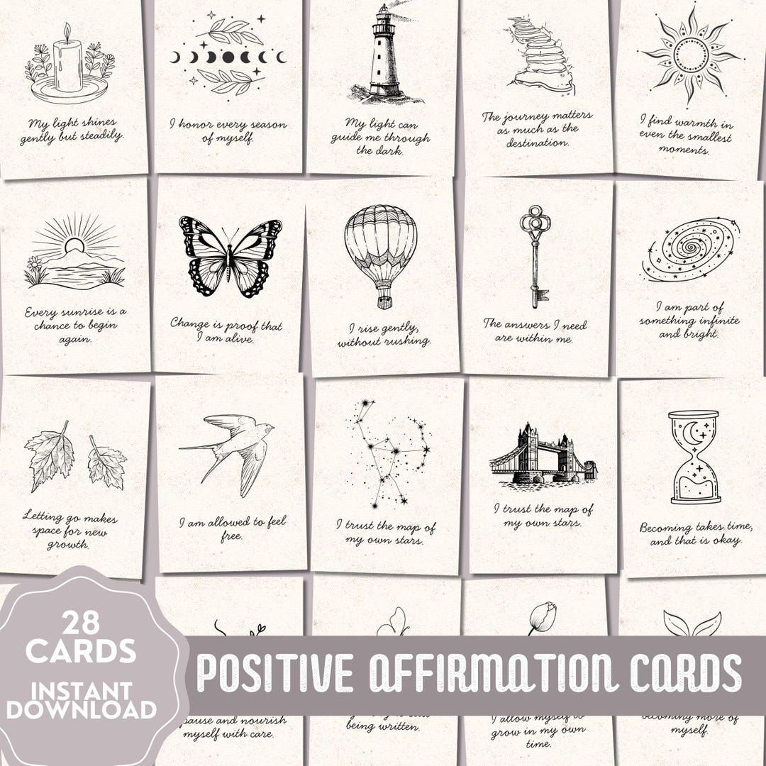 Growth and Change Affirmation Card, Minimalist Card, Positive ...