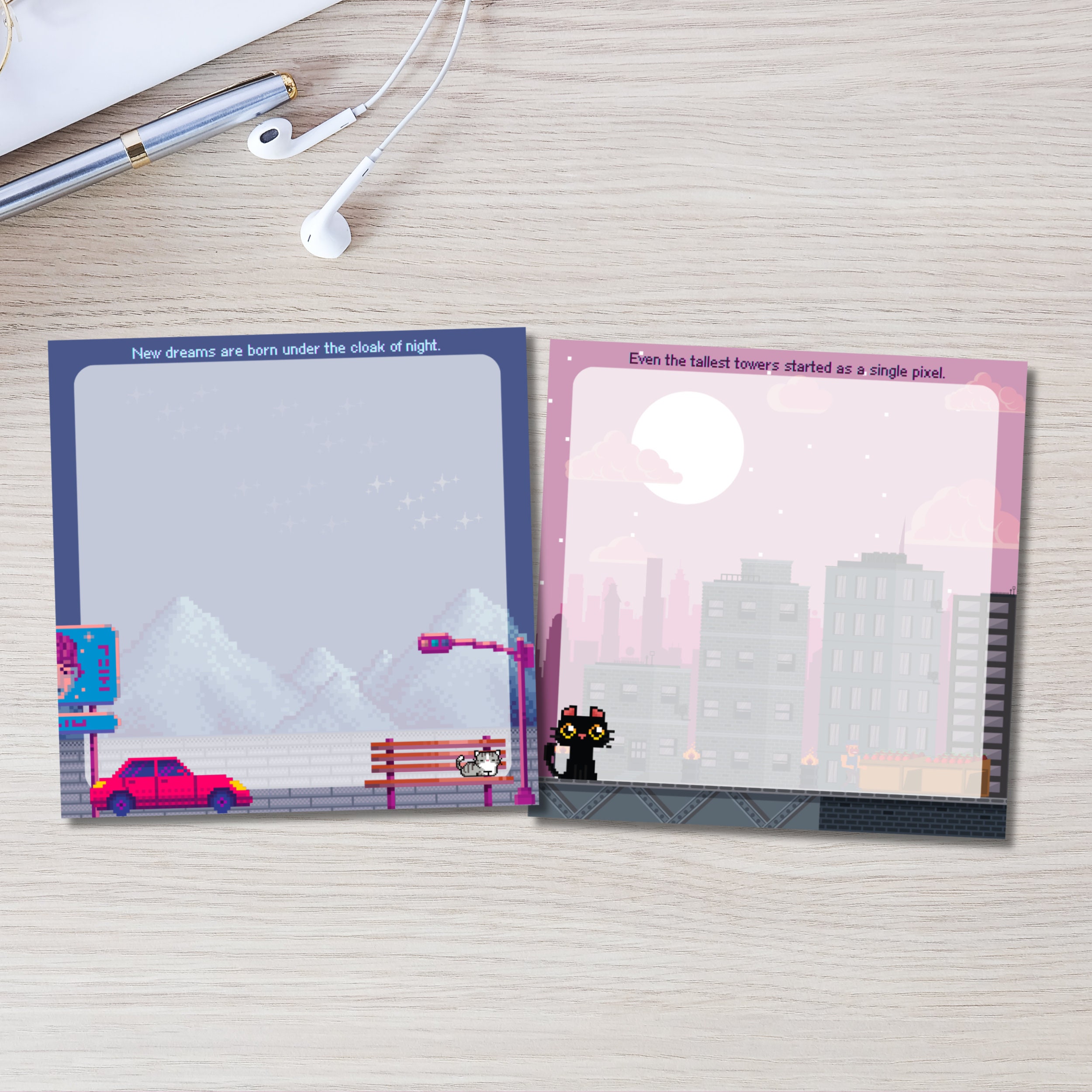 Pixel Positive Printable Notepad, Pixel Art Kawaii Memo, Positive ...