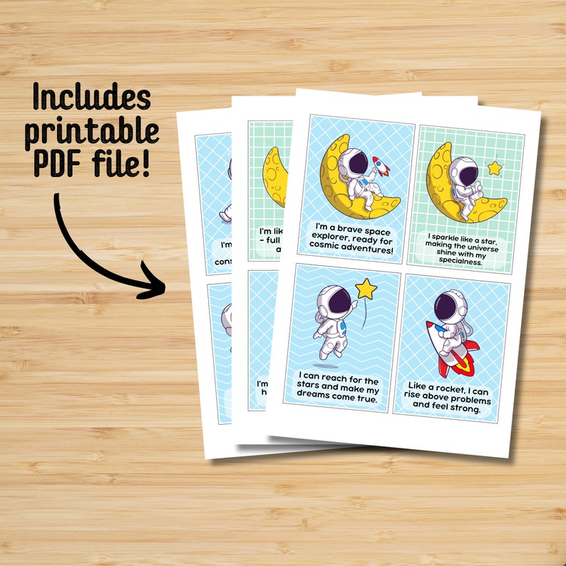 Positive Affirmation Cards, Astronaut Printable, Affirmation Card for ...