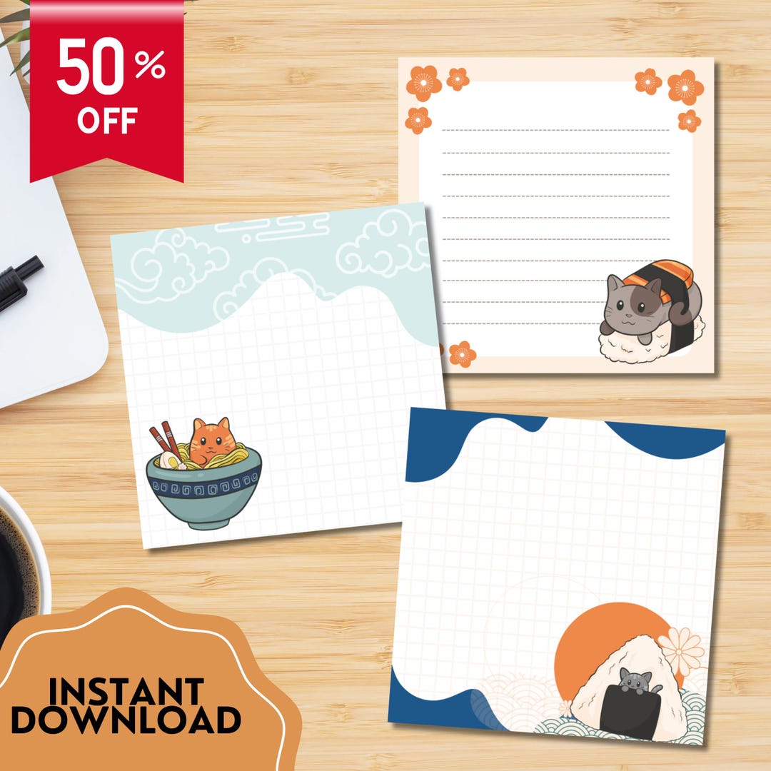 Kawaii Food, Japanese Food Notepad, Kawaii Memo Sheets, Cute Japanese ...