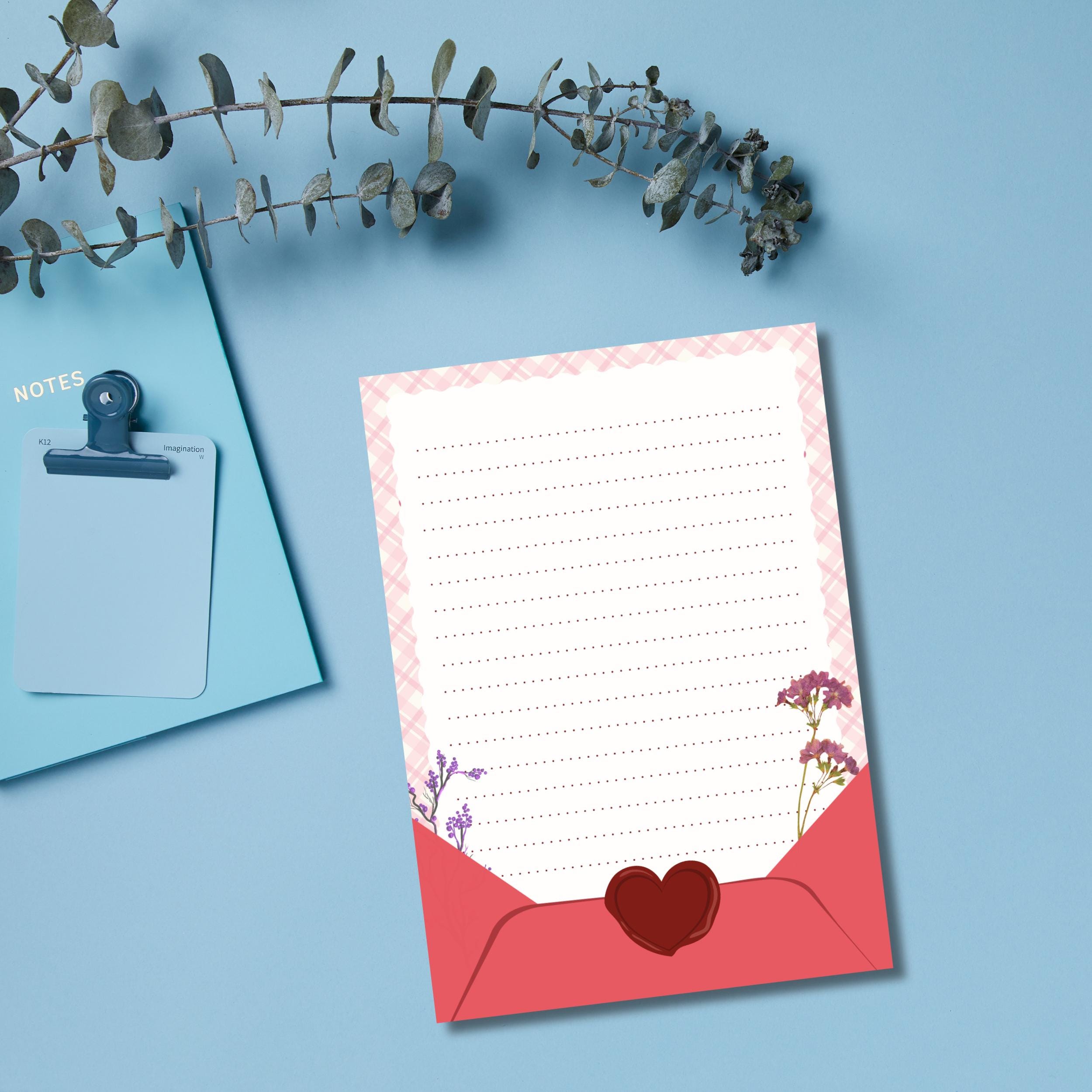 Love Letter, Valentines Notepad, Valentines Day Print, Positive ...