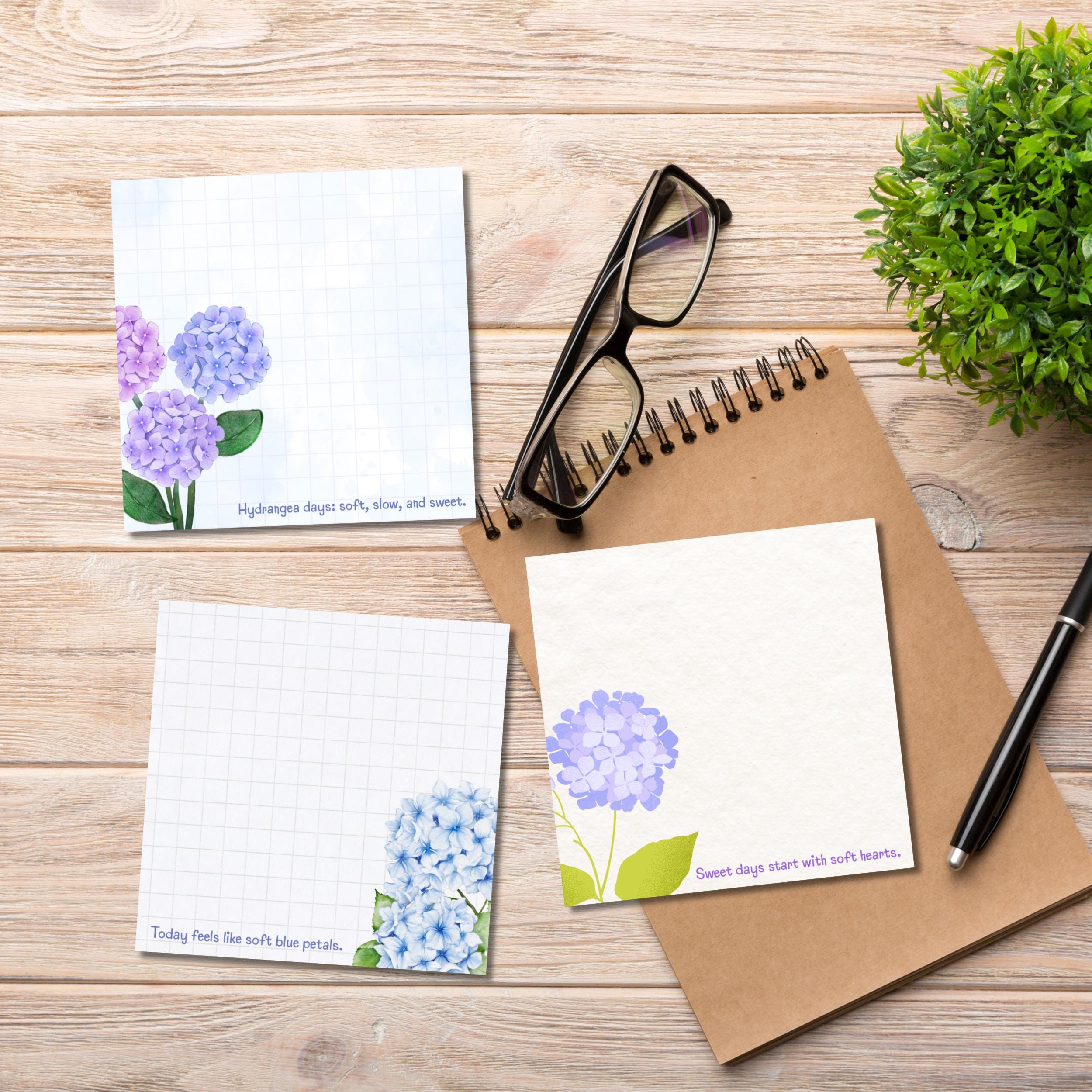 Hydrangea Notepad, Flower Notepad, Printable Notepad, Floral Print ...