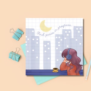 Lofi Girl, Printable Notepad, Cute Girl Notepad, Positive Affirmation ...