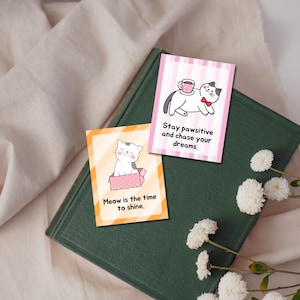Positive Affirmation Cards Cute Cat Printable for Children, Quotes Back ...
