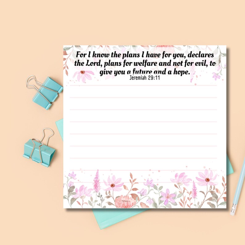 Christian Notepad, Printable Notepad, Kawaii Memo, Bible Verses Notepad ...