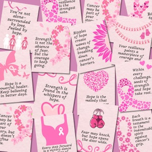 Breast Cancer Awareness Positive Affirmation Cards Printable, Positive ...