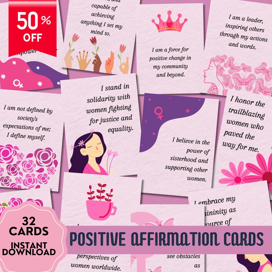 International Womens Day, Positive Affirmation Cards Printable ...