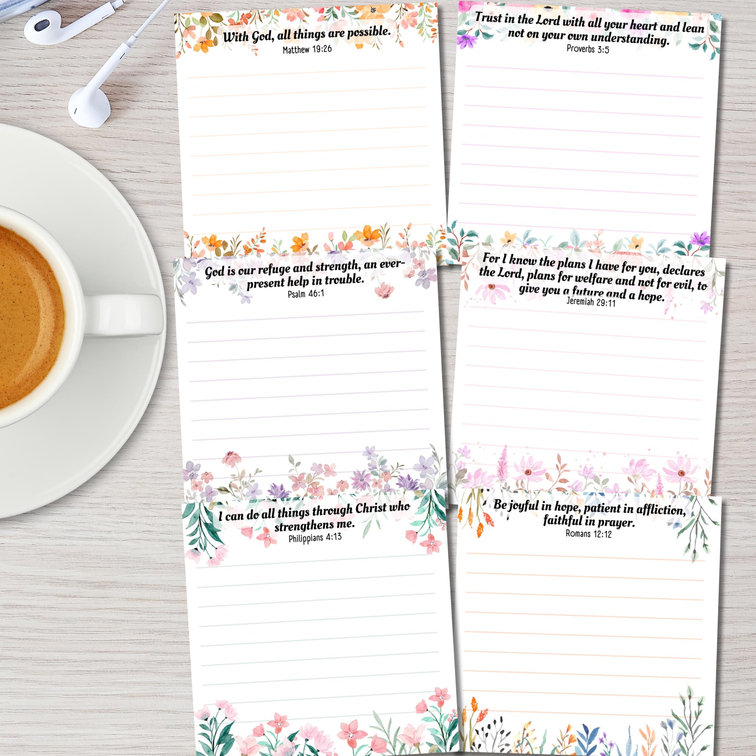 Christian Notepad, Printable Notepad, Kawaii Memo, Bible Verses Notepad ...