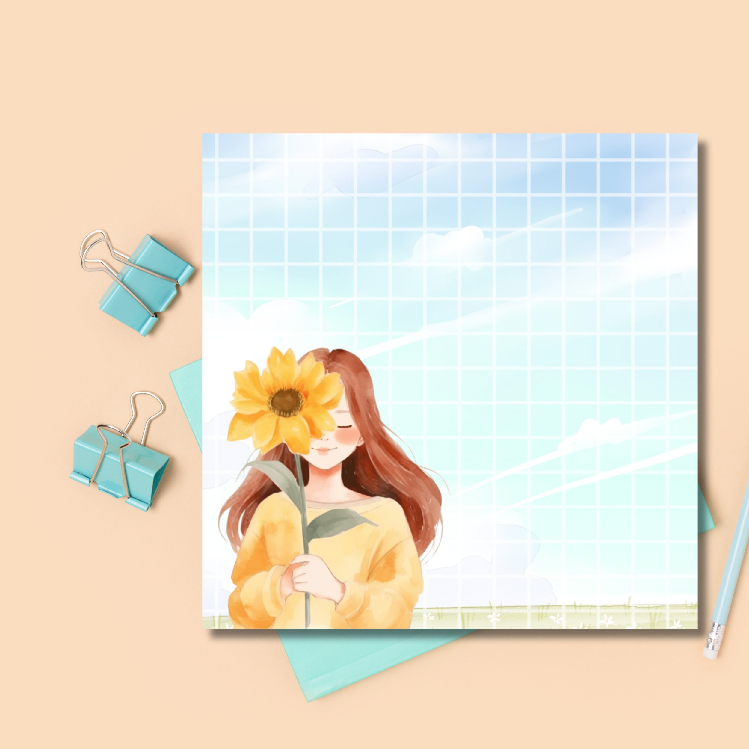 Flower Printable Notepad, Kawaii Memo, Printable Notepad, Cute ...