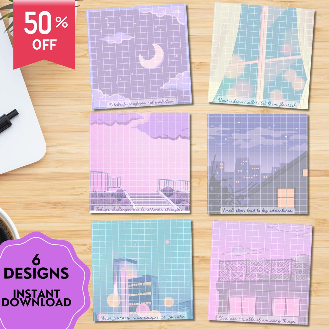 Lofi Notepad, Printable Notepad, Cute Positive, Positive Affirmation ...