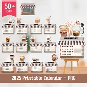 Coffee Calendar, Printable Calendar, Cute Calendar, Calendar 2025 ...