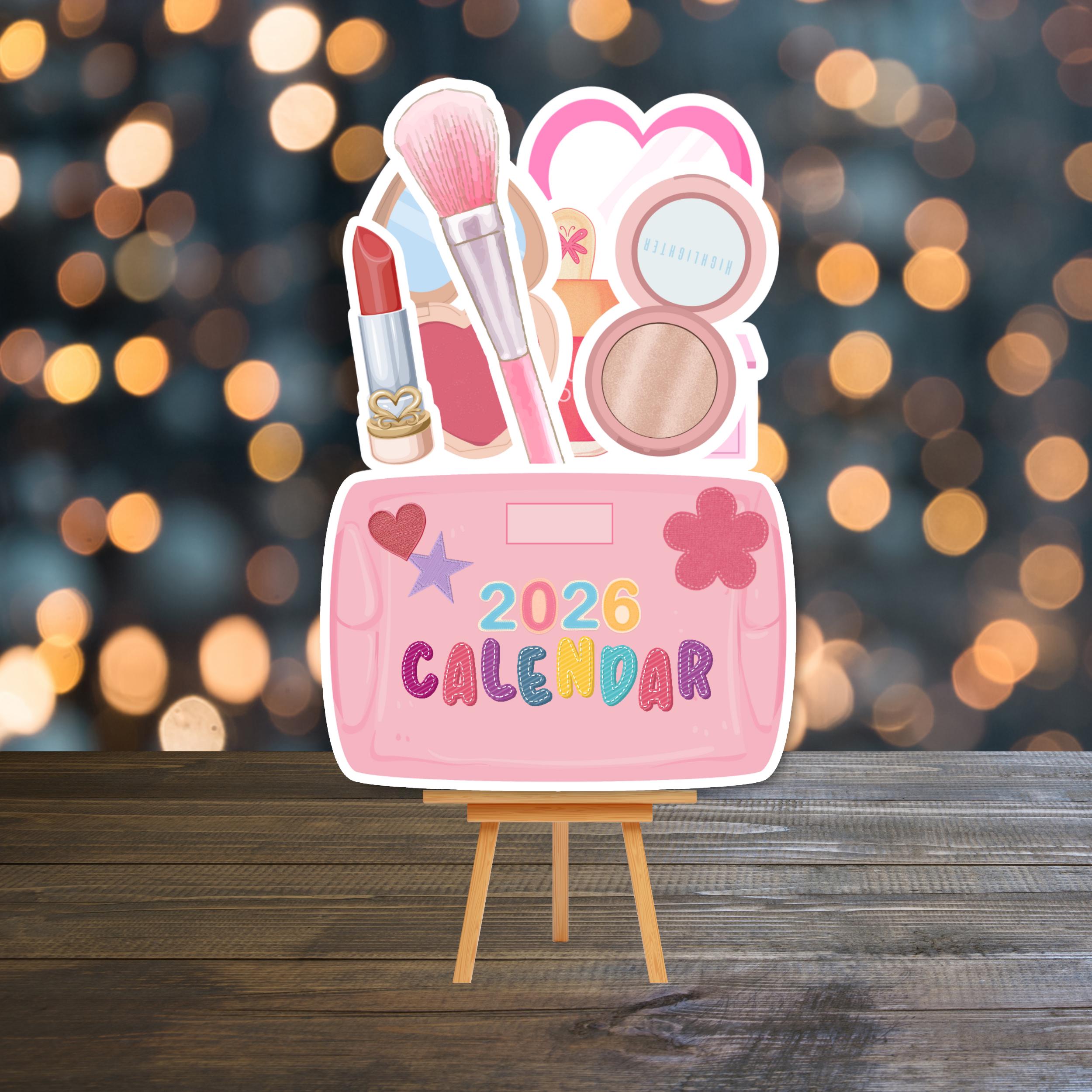 2026 Calendar, Make up Bag Calendar, Printable Calendar, Cute Calendar ...