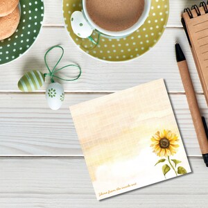 Sunflower Notepad, Printable Notepad, Sunflower Print, Cute Stationery ...