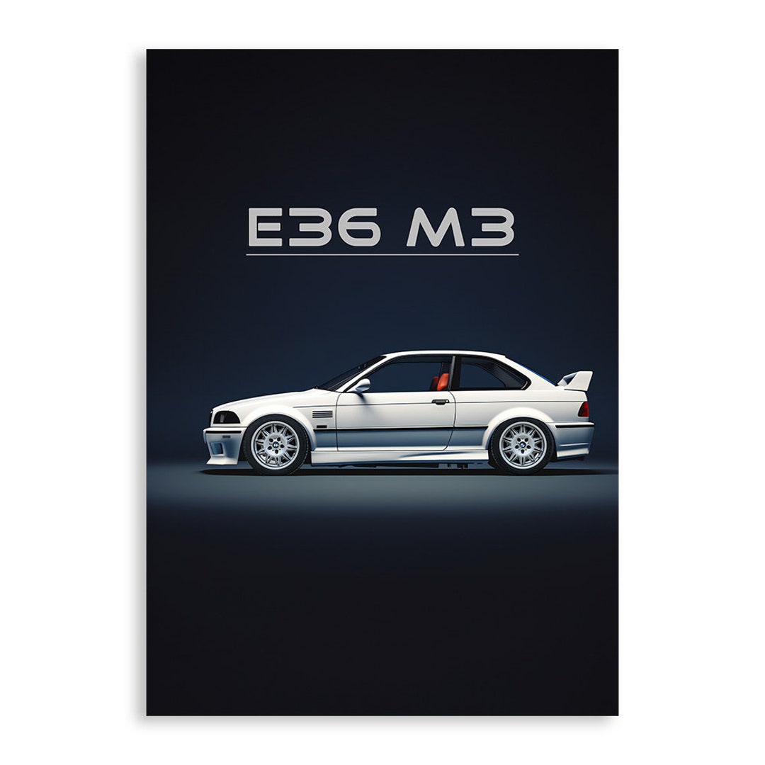 BMW E36 M3 Poster Digital Download BMW E36 Wall Art BMW Auto Wandbilder ...