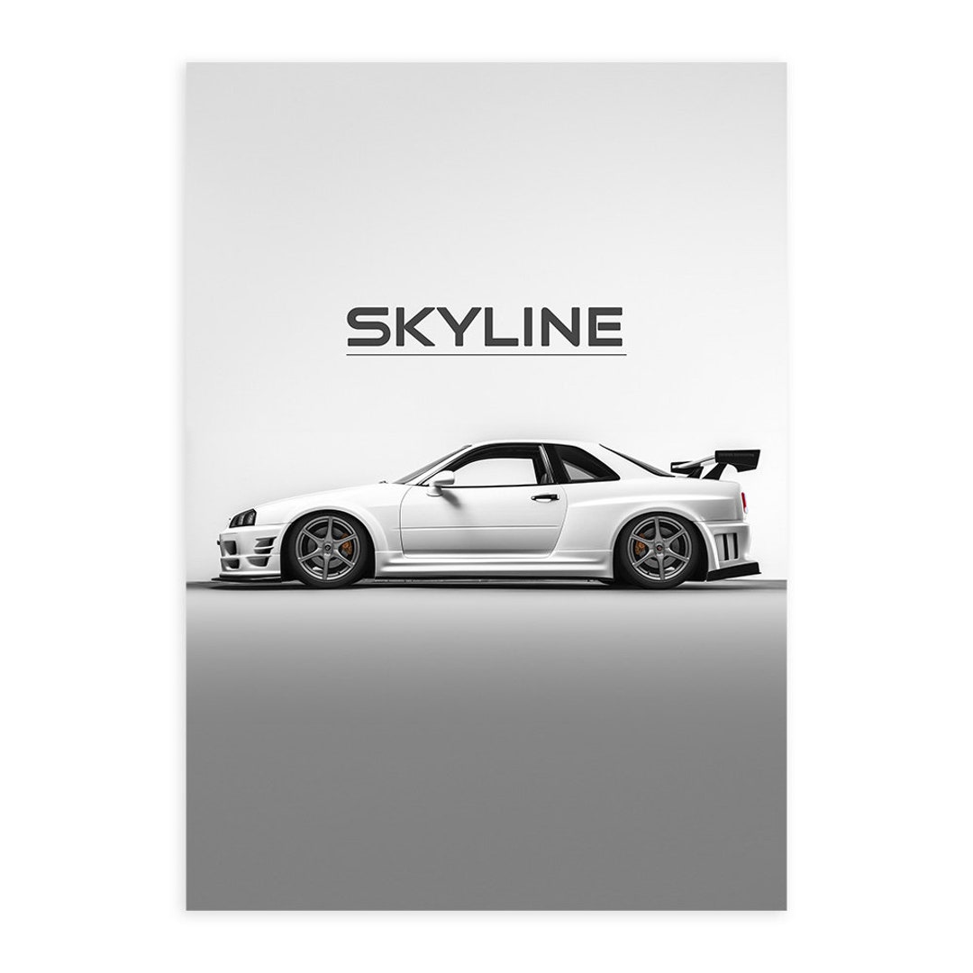 Skyline R34 Poster Digital Download Skyline Wall Art Nissan Auto ...