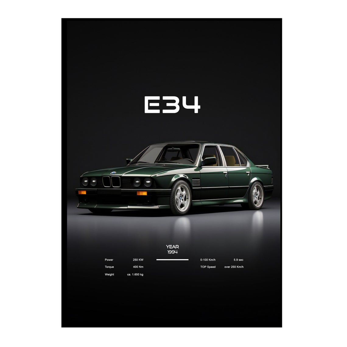 E34 Poster BMW M5 Digital Download E34 Wall Art Auto Poster Kunst Druck ...