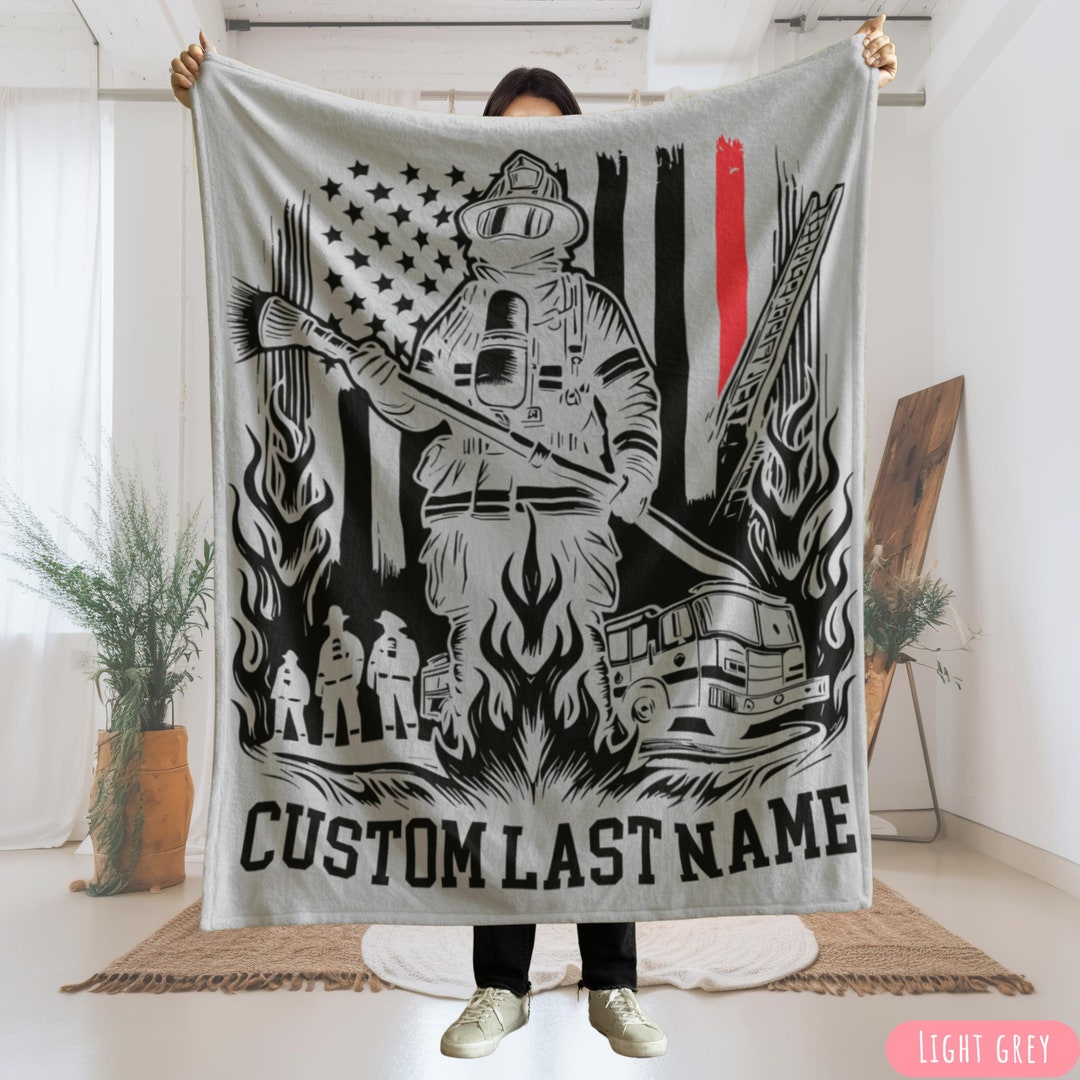 Custom Firefighter Blanket, Personalized Firefighter Blanket ...