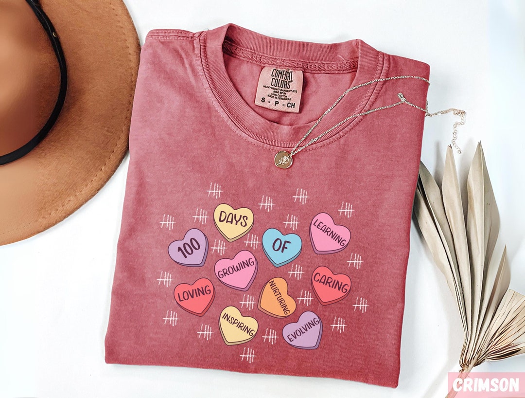 100 Days of School Shirt Valentines Day 100th Day of School Teacher ...