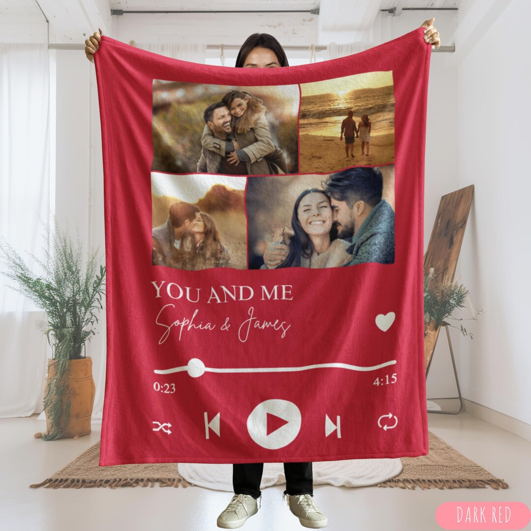 Personalized Music Blanket, Blanket Custom Photo & Song Choice ...