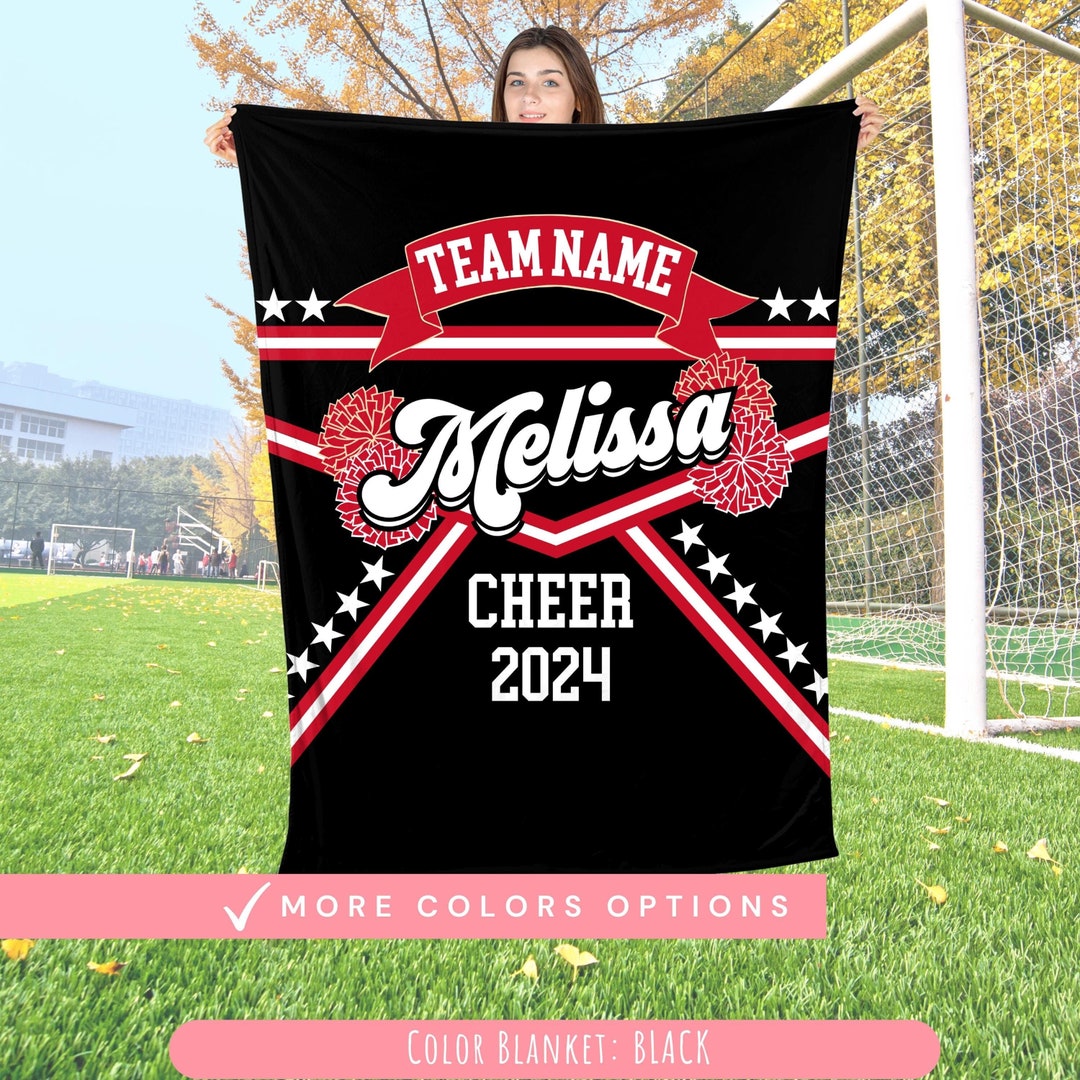 Custom Cheerleading Blanket Personalized Name Senior Cheer Gift Custom ...