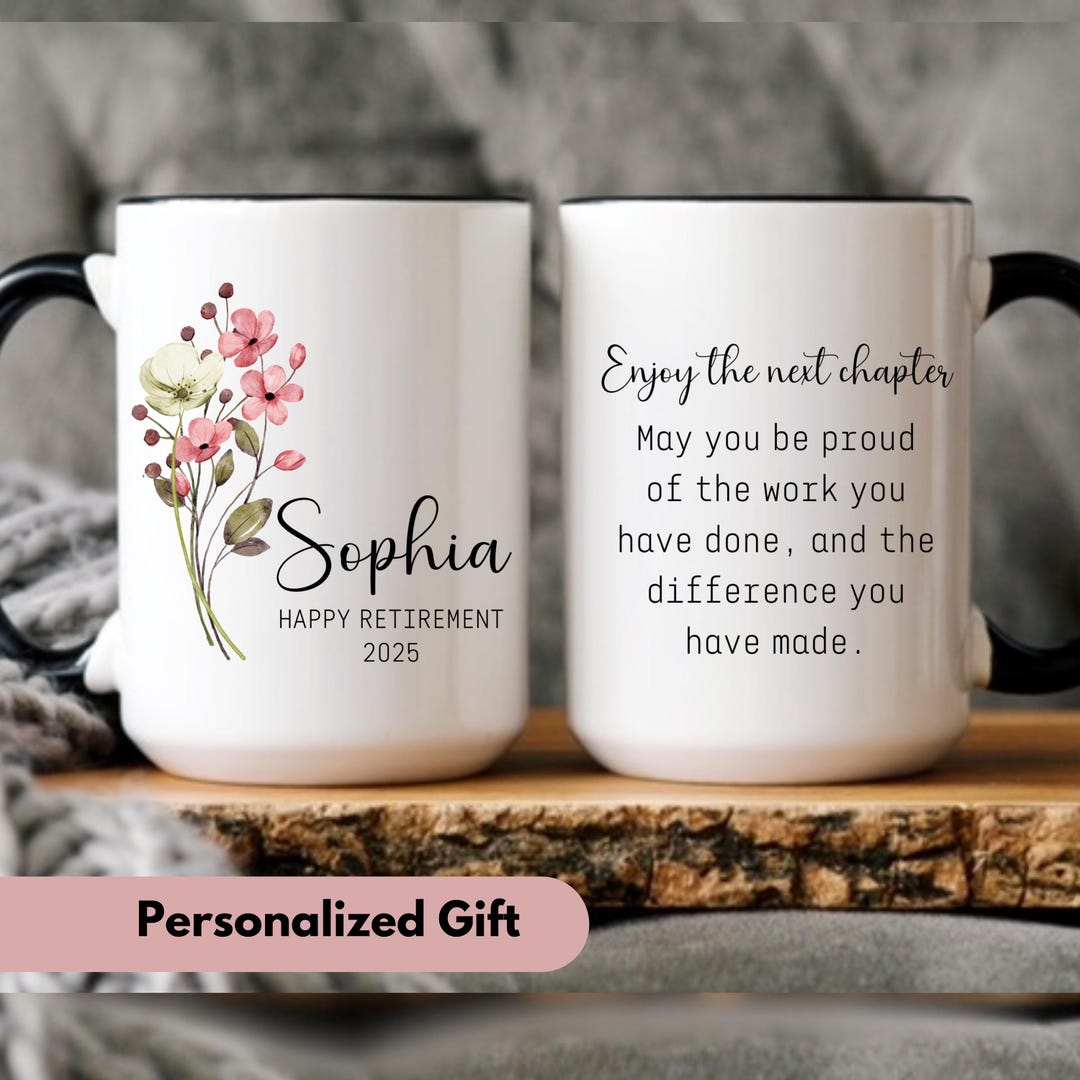 Custom Retirement Gift, Coworker Retirement Mug, Personalized ...