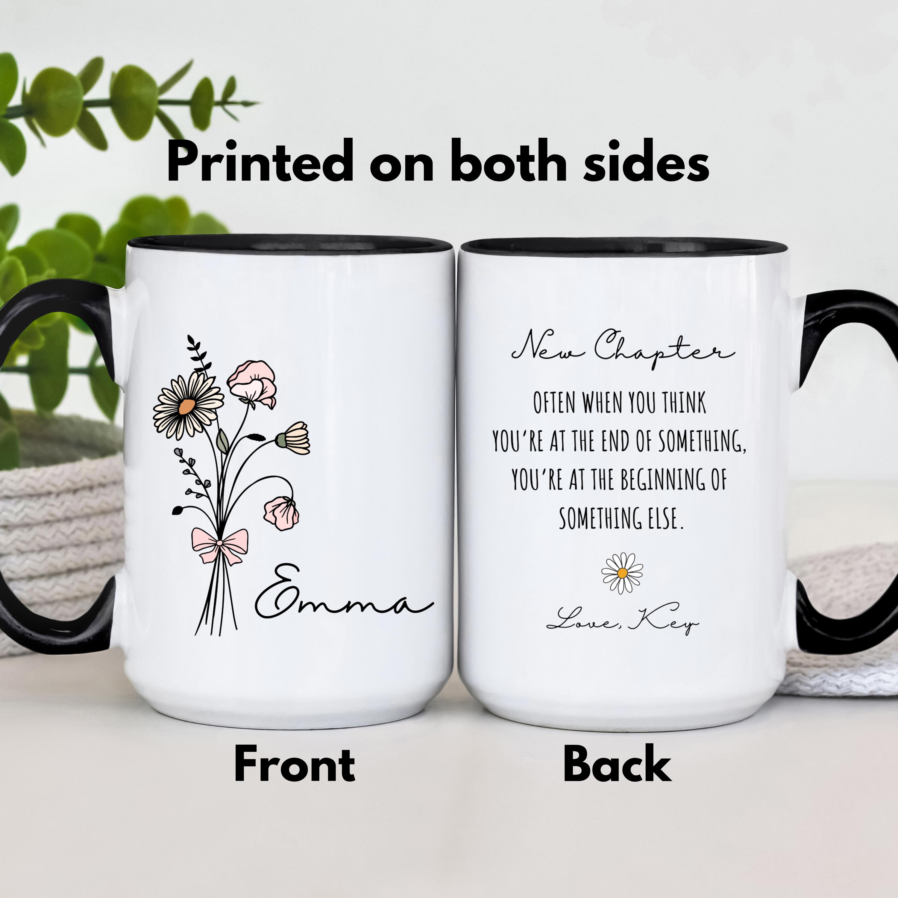 Custom New Chapter Gift, Daisy Mug, New Job Gift, Retirement Farewell ...