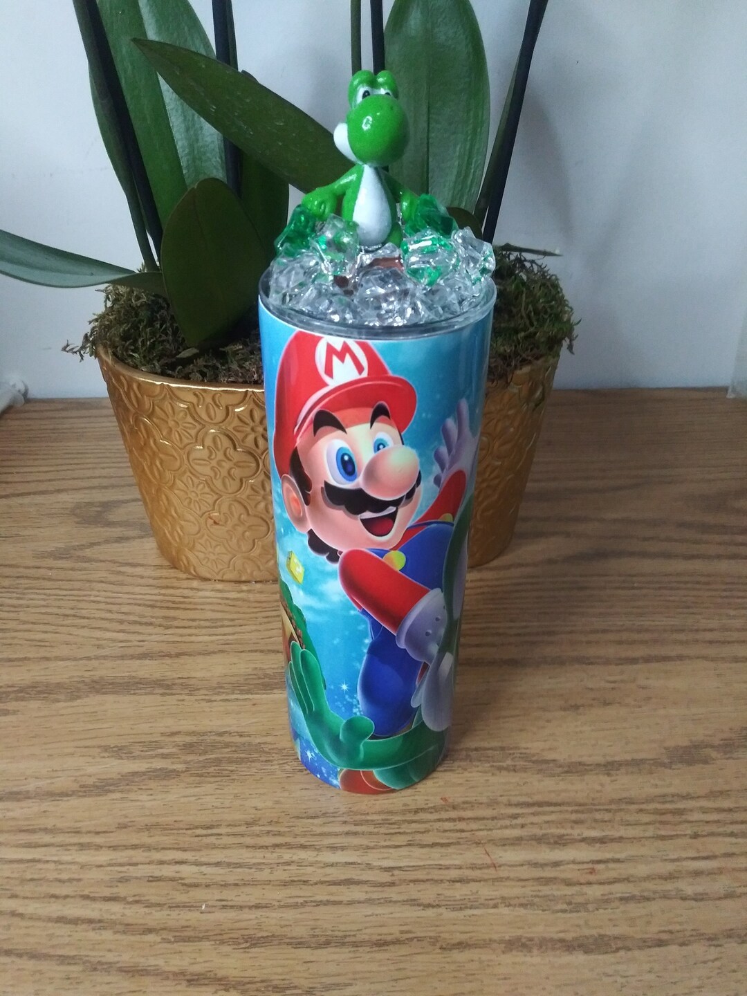 Beautiful Yoshi 20oz Tumbler With Yoshi Figurine - Etsy
