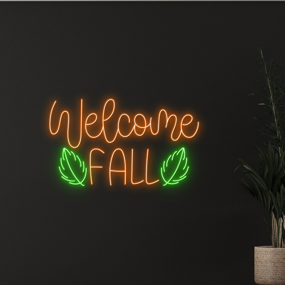 Welcome Fall Neon Sign Autumn Led Sign Custom Text Neon - Etsy