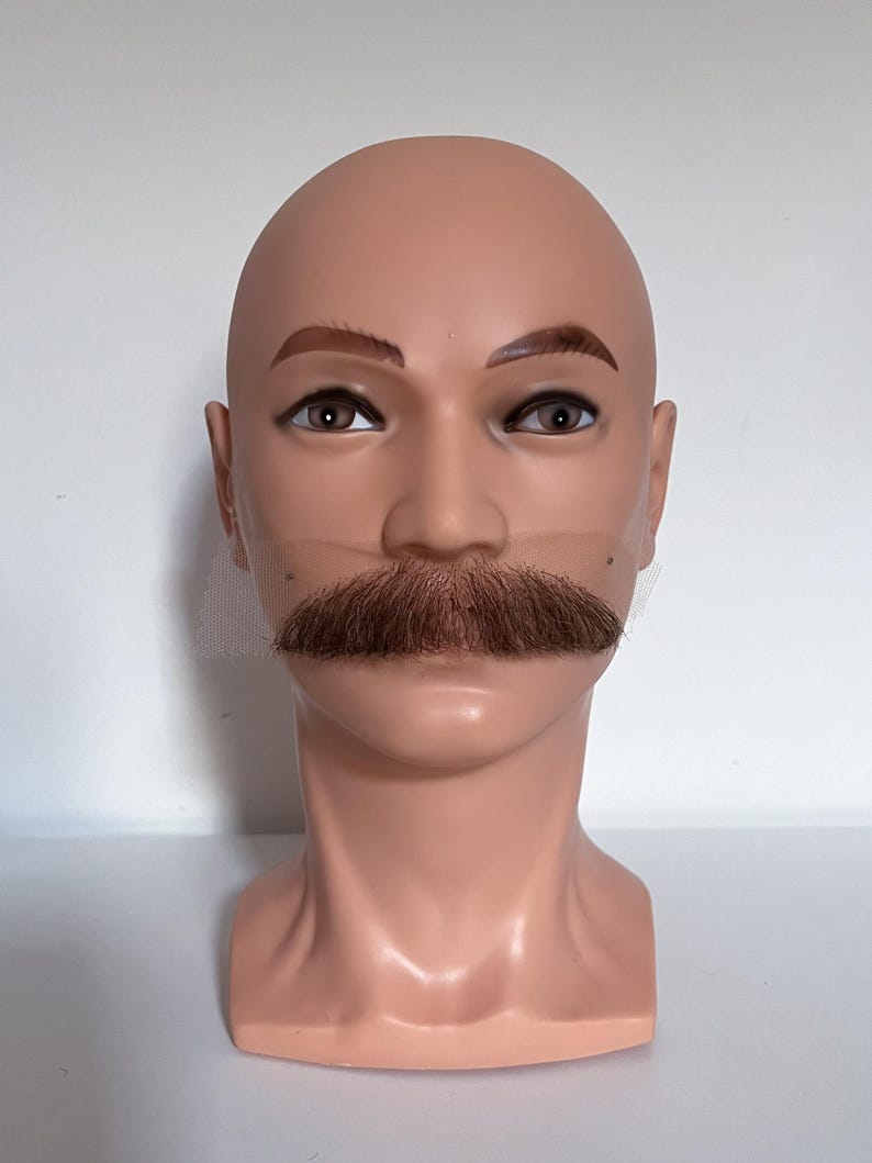Realistic Mustache in Natural Hair – Medium Brown - Etsy