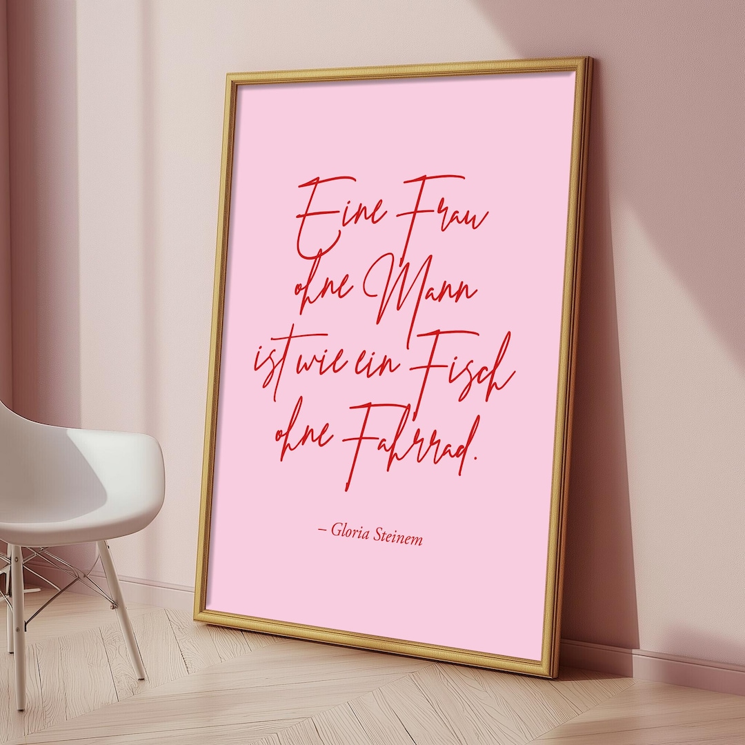 Feminist Poster, Gloria Steinem Quote, Statement Wall Art, Women Power ...