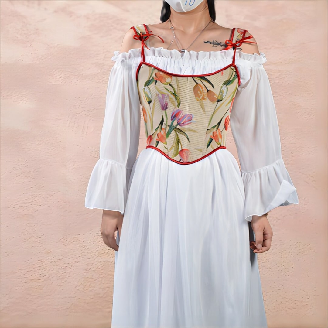 Floral Corsets Floral Lace up Corsets Busty Corsets Plus - Etsy