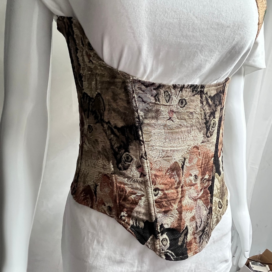 Vintage Embroidered Cats Corset for Women, Funky Print Corset, Stylish ...