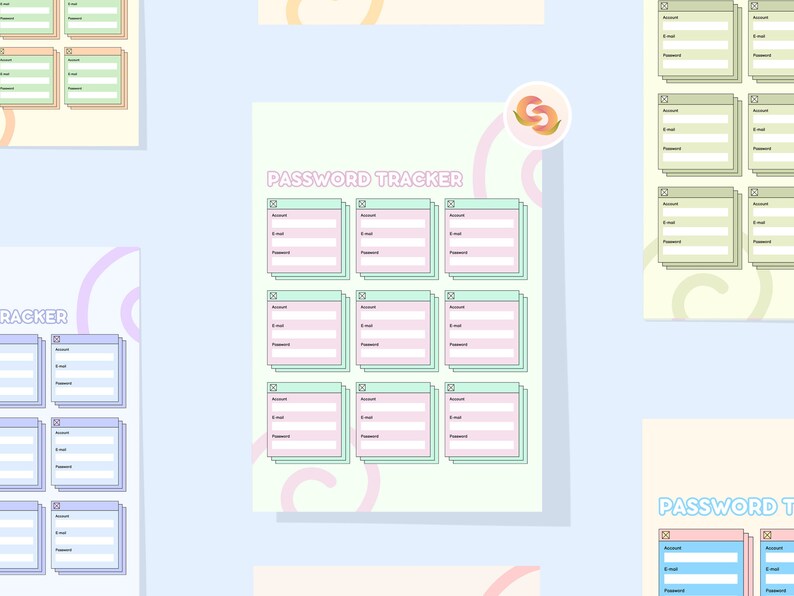 Printable Fillable Password Tracker - Etsy