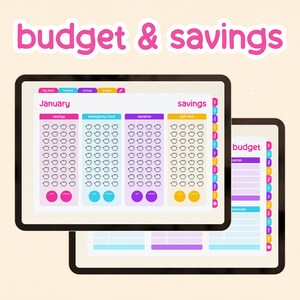 Cute Colorful Undated Digital Planner Budget Savings Tracker - Etsy