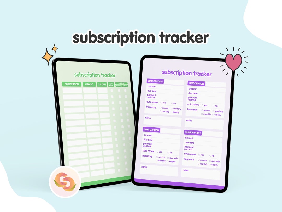 Subscription Tracker Printable, Membership Checklist, Expense Tracker ...