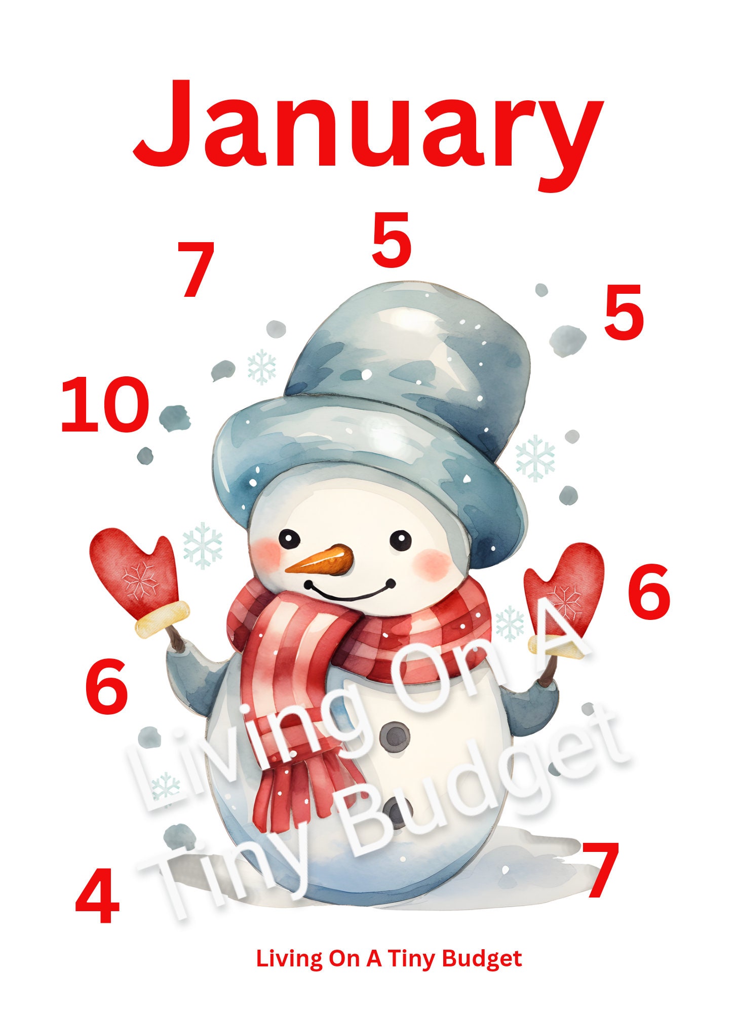 January Snowman Monthly Saving Challenge Low Income - Etsy