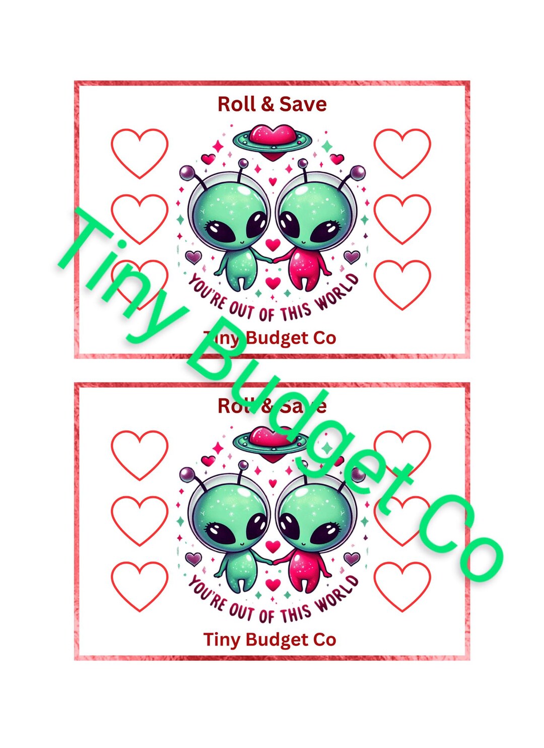 You're Out of This World , Alien Roll & Save Saving Challenge - Etsy