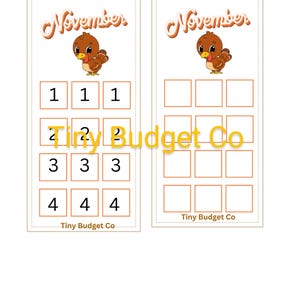 November Thanksgiving Turkey Mini Savings Challenge Low Income - Etsy