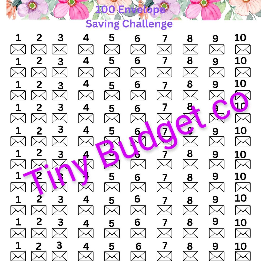 100 Envelope Saving Challenge Save 550 Dollars Low Income Save Money - Etsy