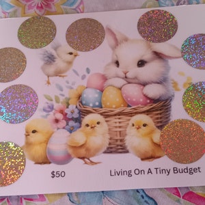 Bunny, Chicks Easter Egg Scratch off Saving Challenge Low Income - Etsy