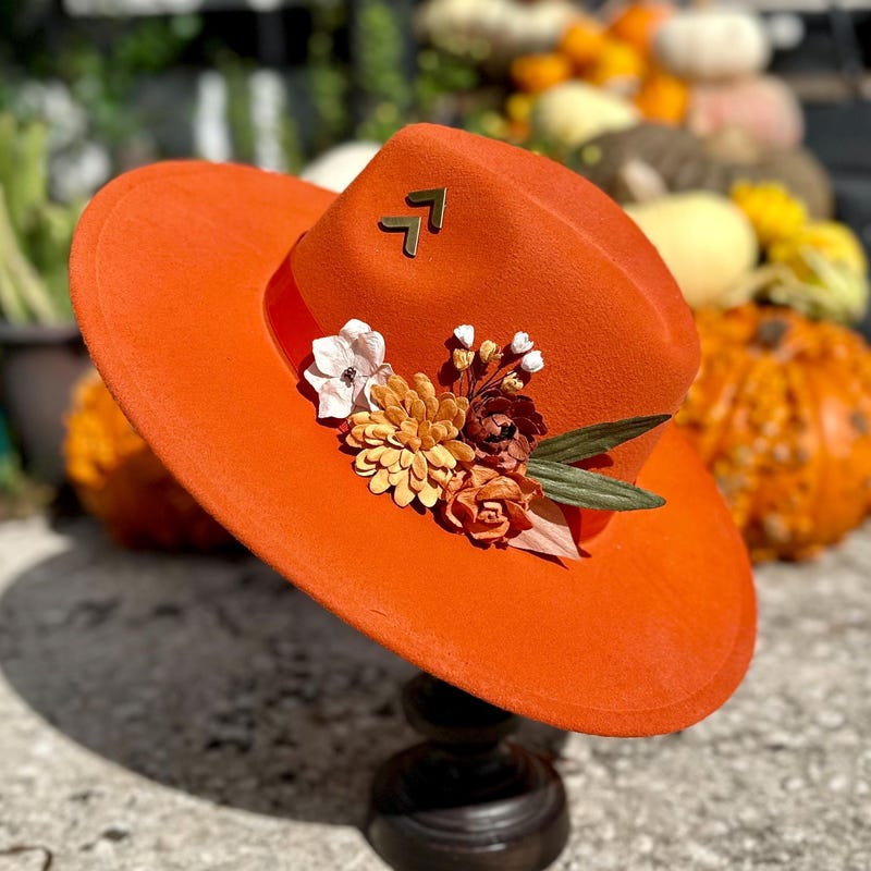 Orange Felt Hat - Etsy