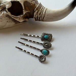 Turquoise Hair Pins Hair Accessories Boho Western Southwestern Rodeo - Etsy