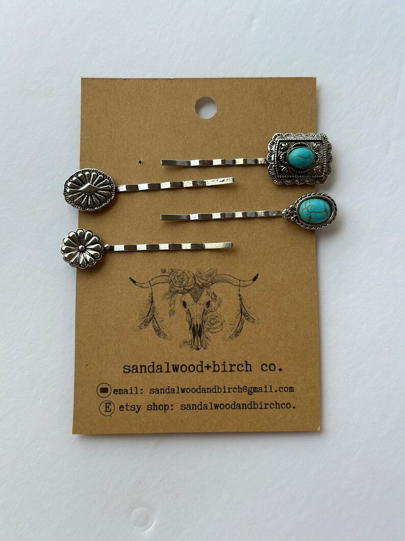 Turquoise Hair Pins Hair Accessories Boho Western Southwestern Rodeo - Etsy