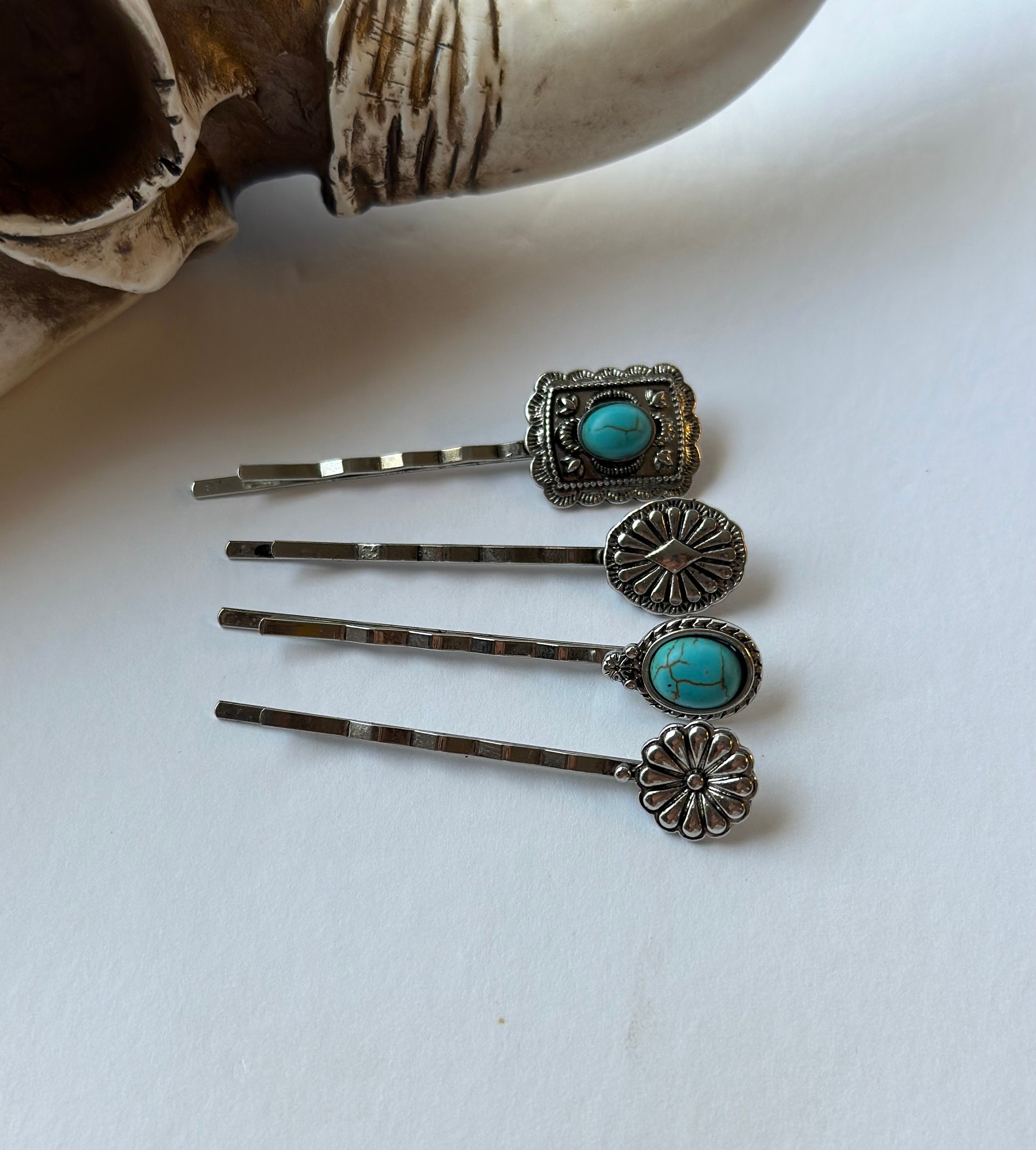 Turquoise Hair Pins Hair Accessories Boho Western Southwestern Rodeo - Etsy