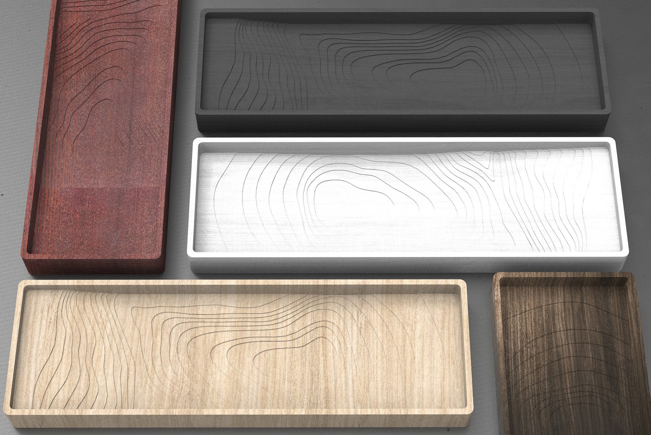 Topographic Valet Tray / Wood CNC Product - Etsy