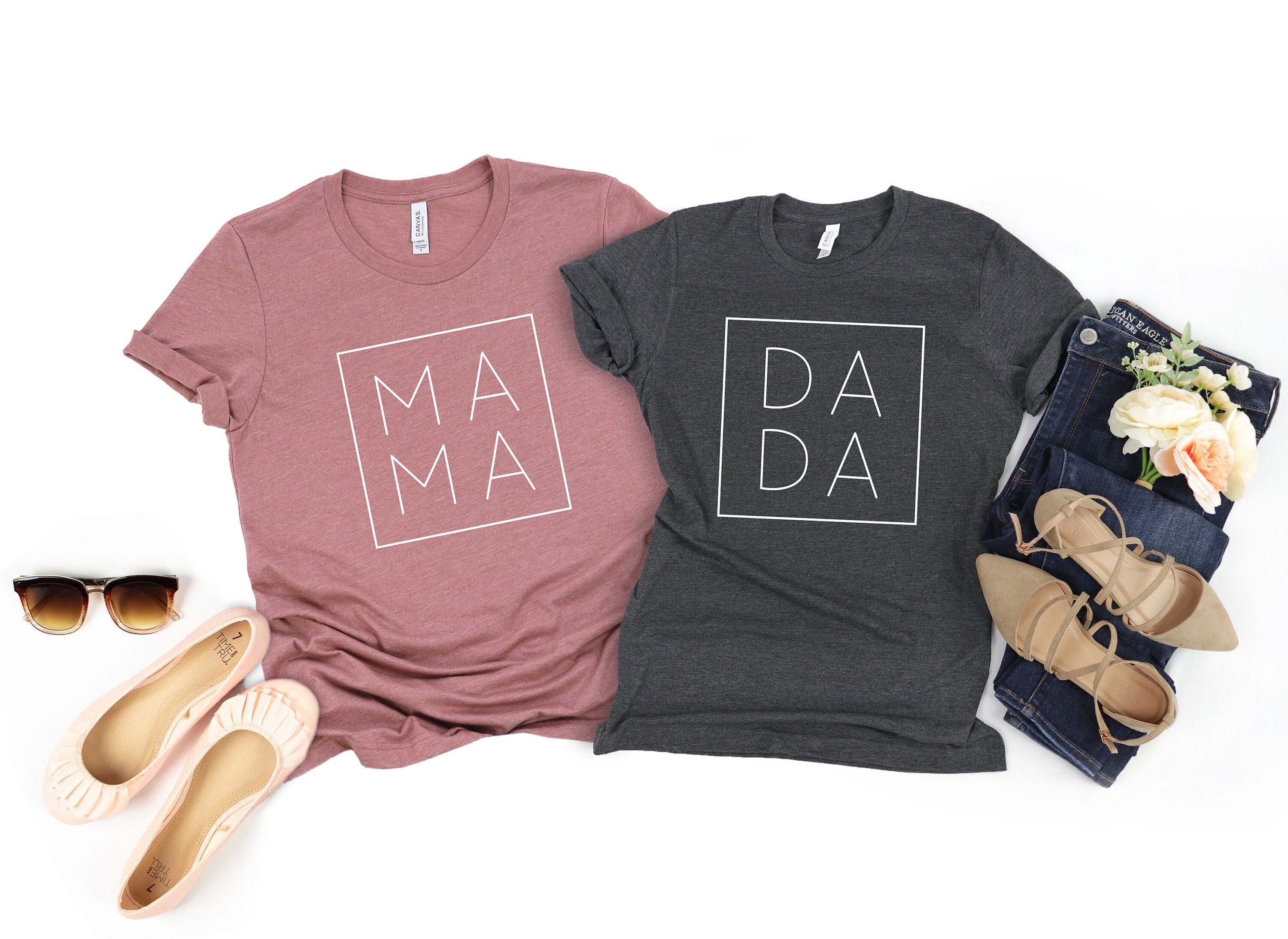 Mama Dada Shirts Matching Family Shirts Mommy and Daddy - Etsy